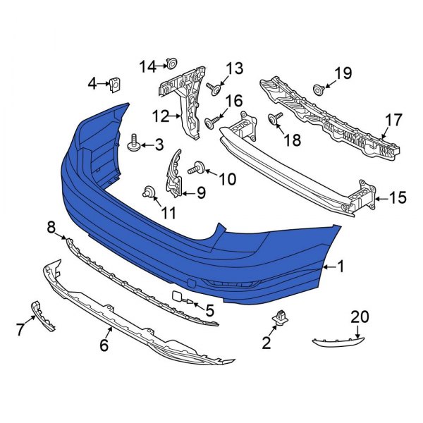 Volkswagen OE 17A807417KGRU - Rear Bumper Cover