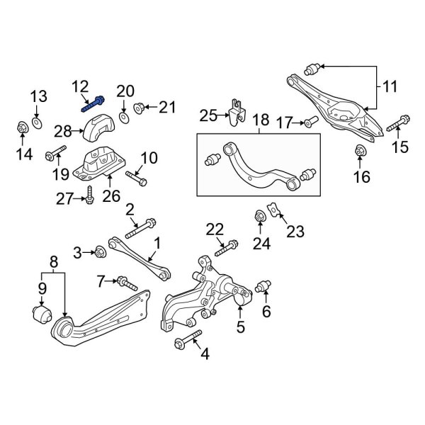 Volkswagen OE WHT001761 - Lower Alignment Camber Adjusting Eccentric Bolt