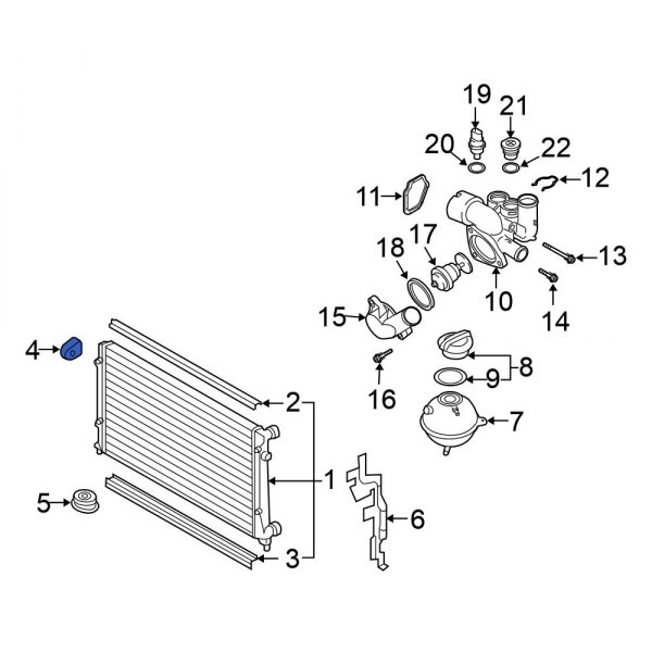Volkswagen OE 1K0121367M - Upper Radiator Insulator