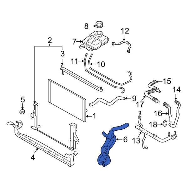 Volvo OE 30723082 - Upper Radiator Coolant Hose
