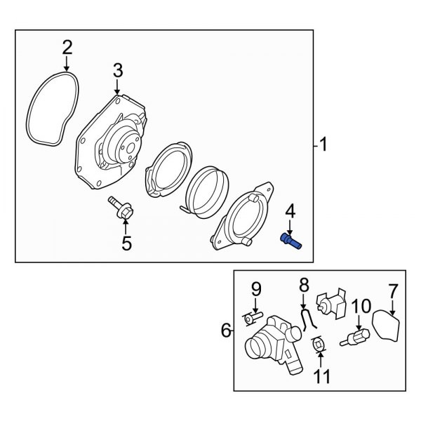 Volvo OE 30750804 - Engine Water Pump Dowel Pin