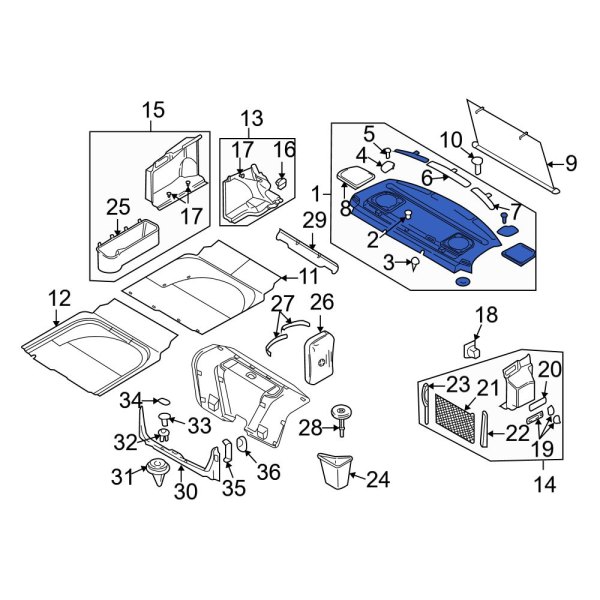 Volvo OE 39963956 - Rear Package Tray Trim