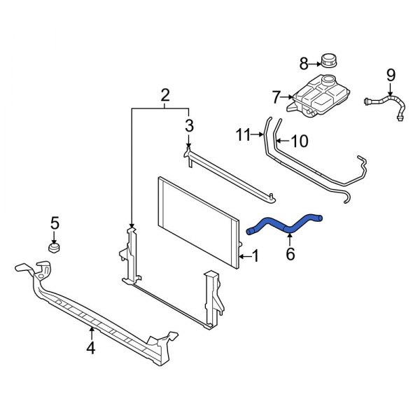 Volvo OE 30723082 - Upper Radiator Coolant Hose