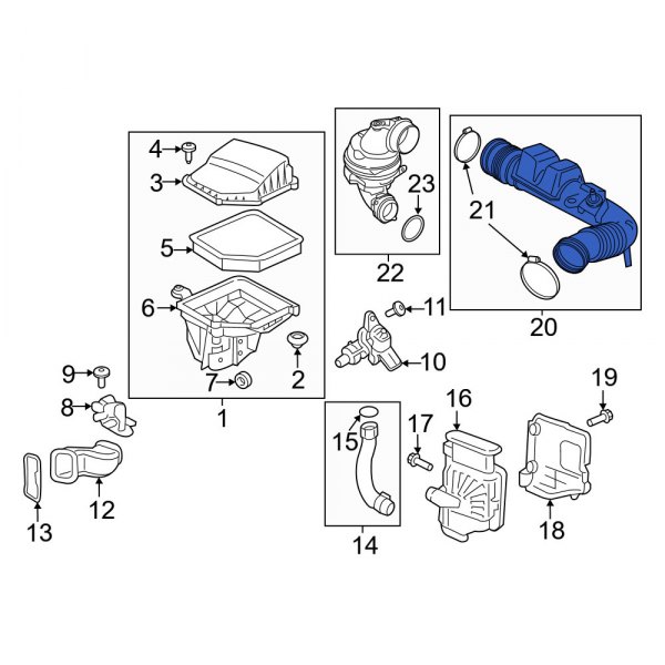 Volvo OE 32283379 - Front Forward Engine Air Intake Hose