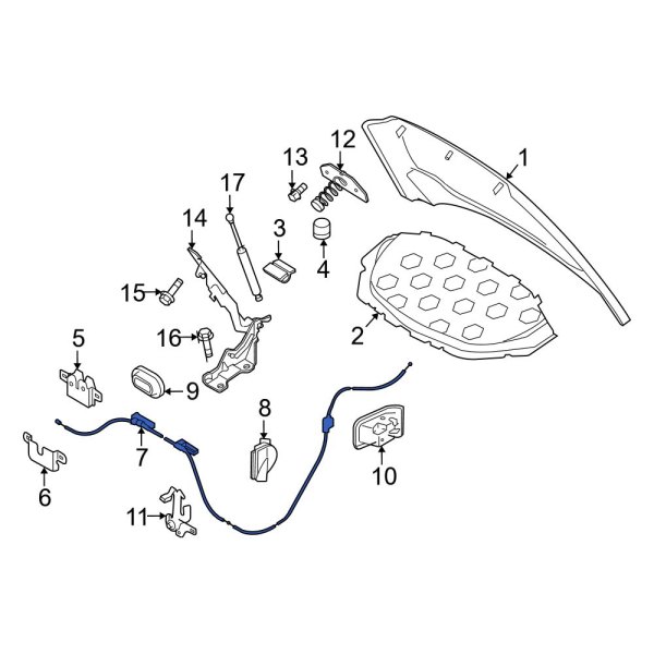 Volvo OE 30671768 - Front Hood Release Cable