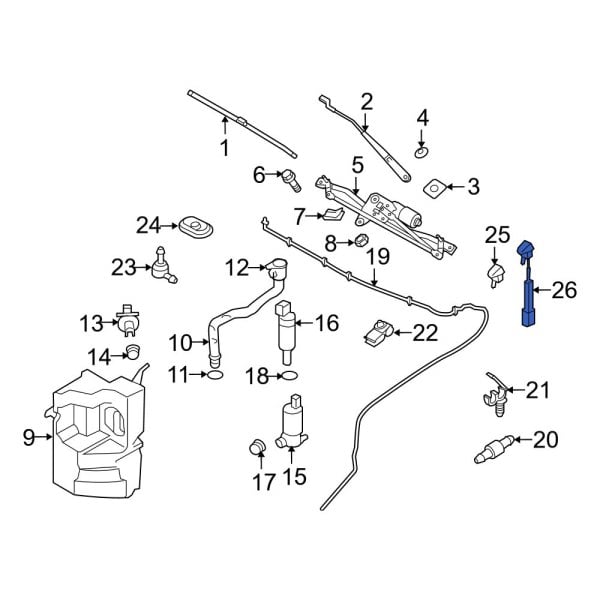 Volvo OE 31301827 - Front Windshield Washer Nozzle