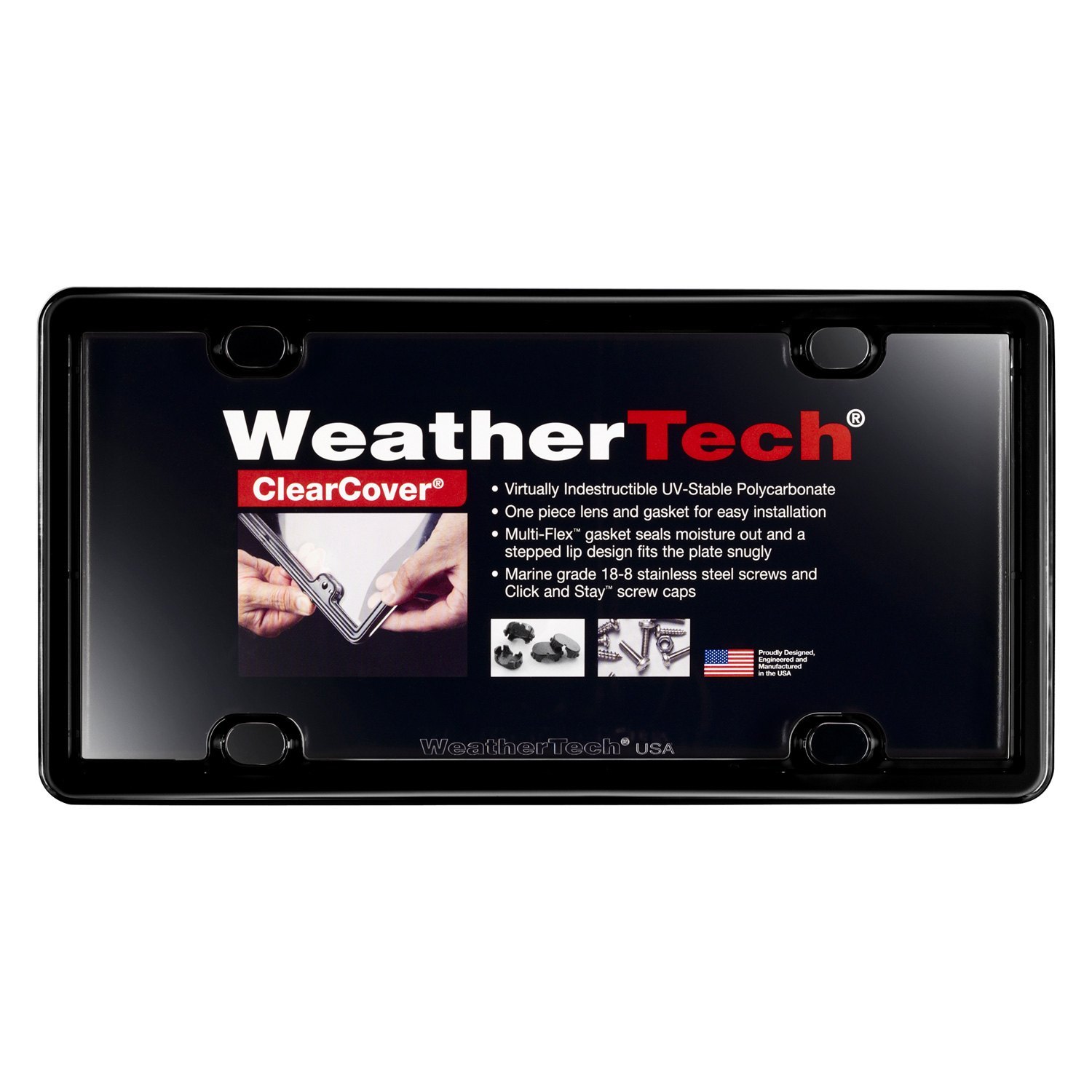 Weathertech® 60020 - ClearCover® Black License Plate Frame