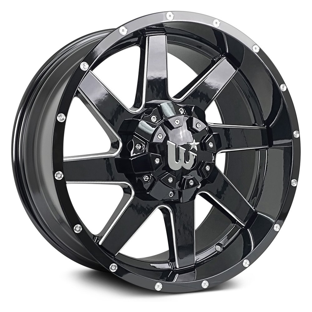 WESTERN® HUNTER Wheels - Gloss Black with Milled Spokes and Rivets Rims
