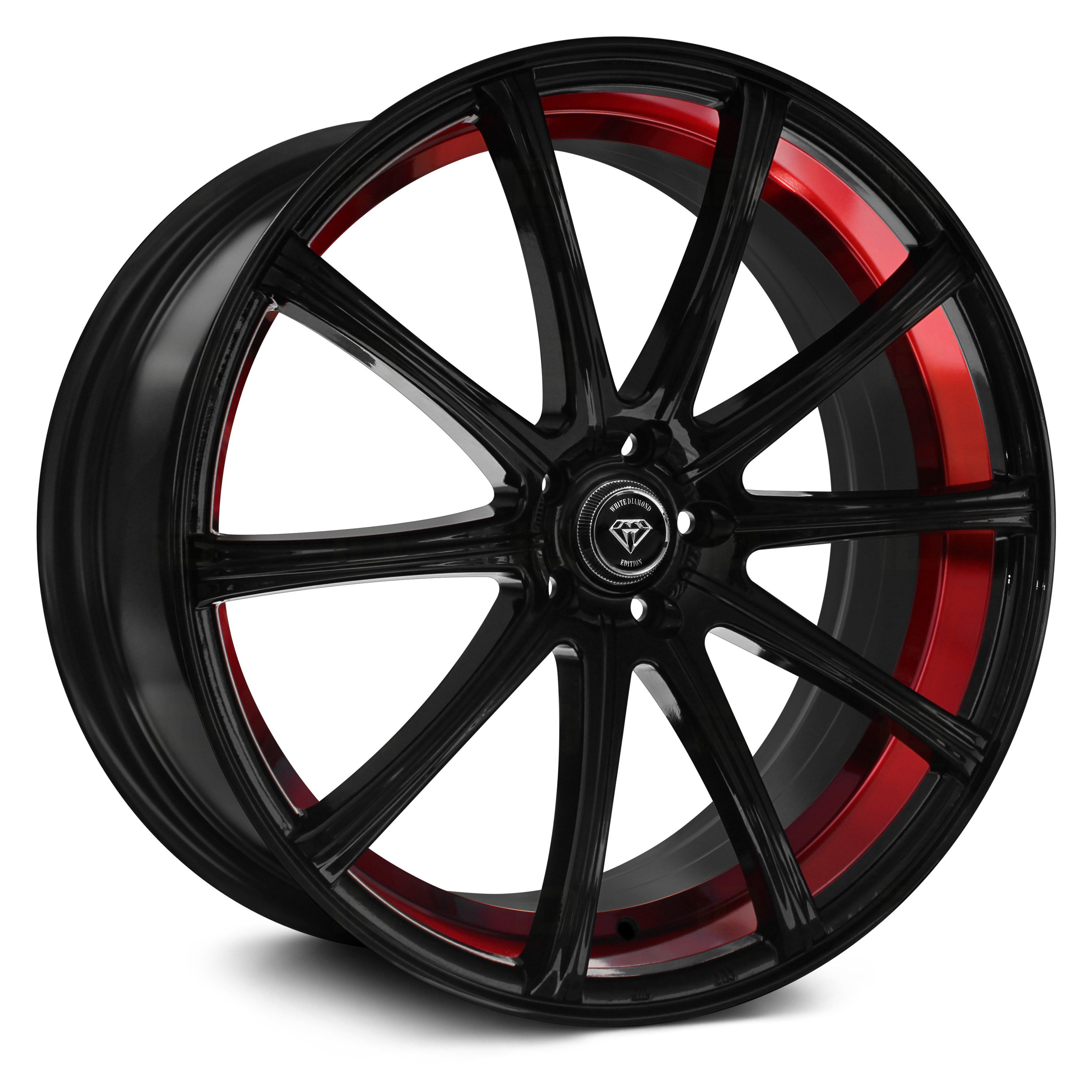 WHITE DIAMOND® W3195 Wheels - Black with Red Inner Lip Rims