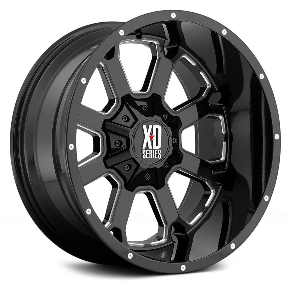 XD SERIES® XD825 BUCK 25 Wheels - Gloss Black with Milled Accents Rims